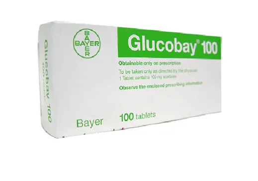 Glucobay 100mg hộp 100 viên