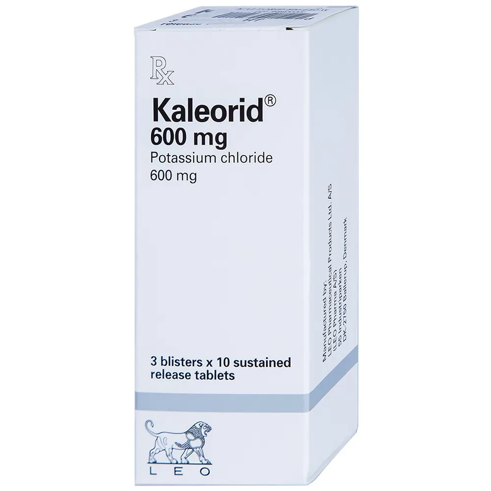 Thuốc bổ sung kali Kaleorid 600mg hộp 30 viên