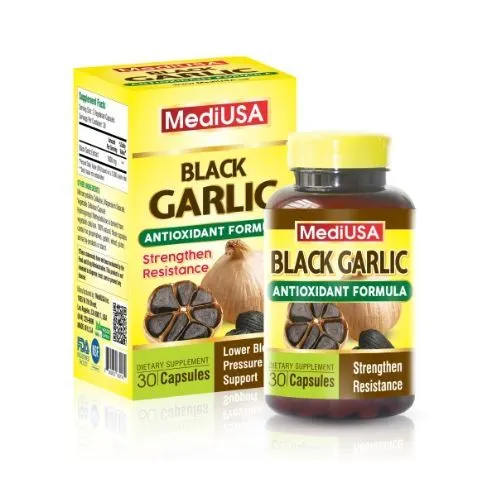 Hỗ trợ chống oxy hóa, bảo vệ sức khỏe tim mạch MediUSA Black Garlic hộp ...