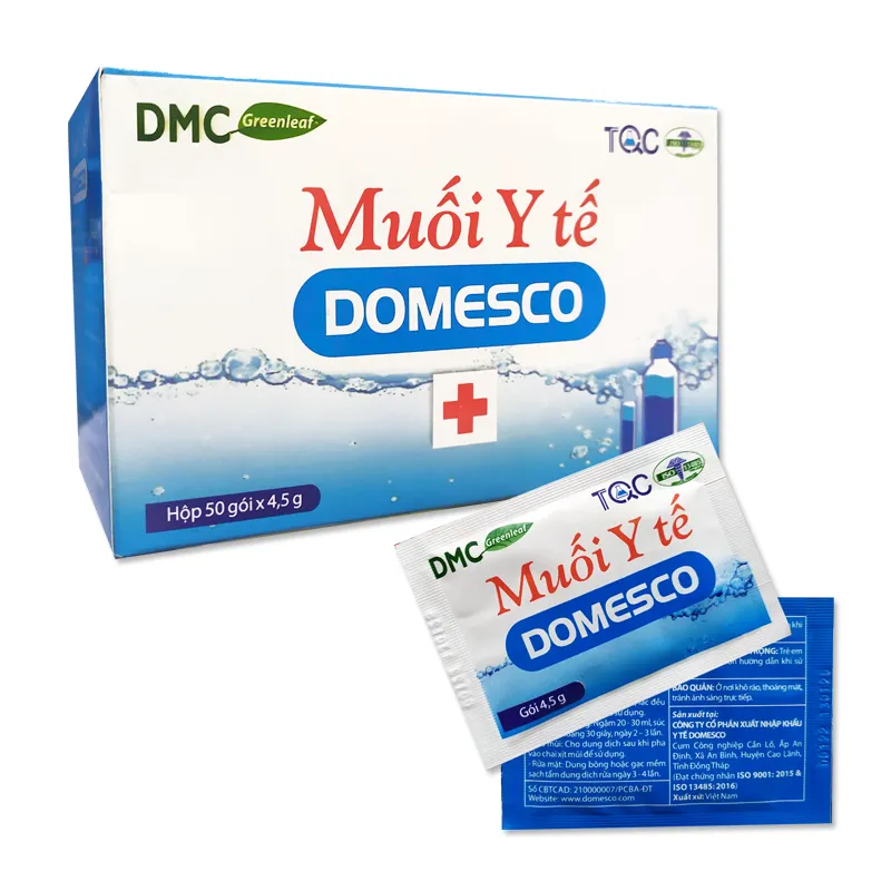 Muối y tế Domesco hộp 50 gói x 4,5g