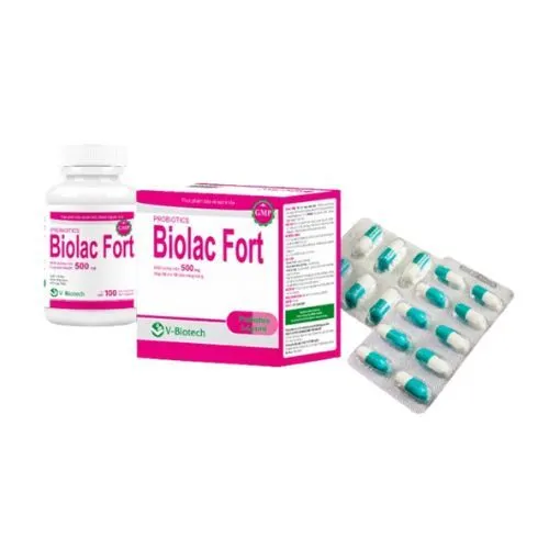 Viên uống bổ sung lợi khuẩn Biolac Fort 500mg hộp 100 viên