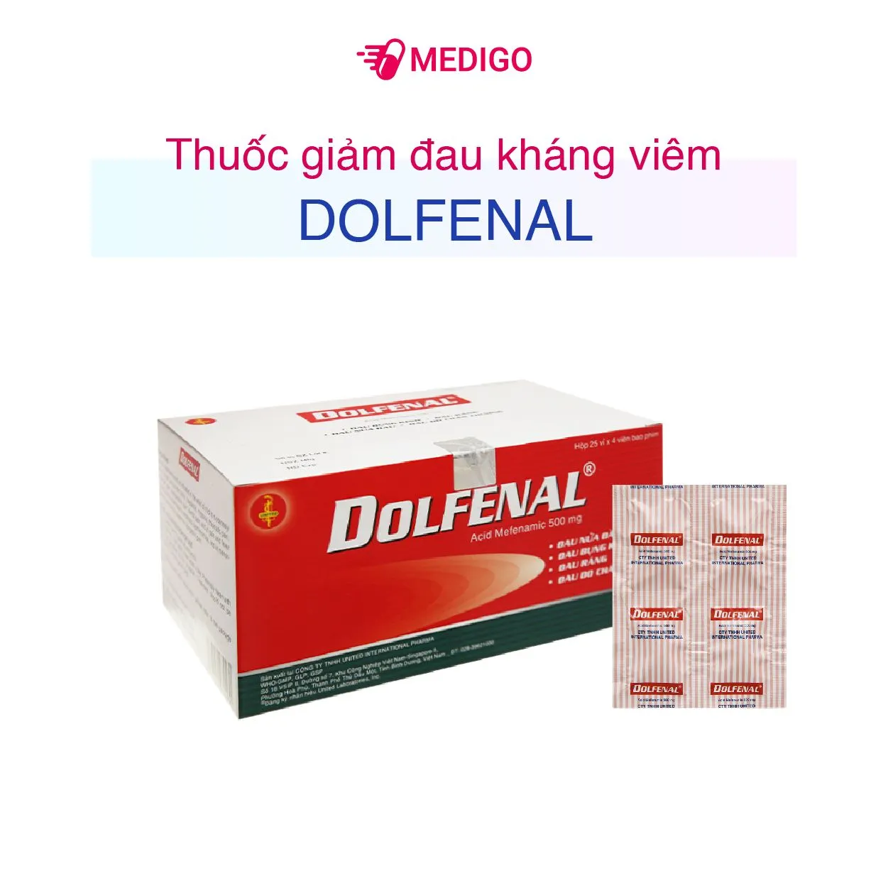 Thuốc giảm đau kháng viêm Dolfenal hộp 100 viên