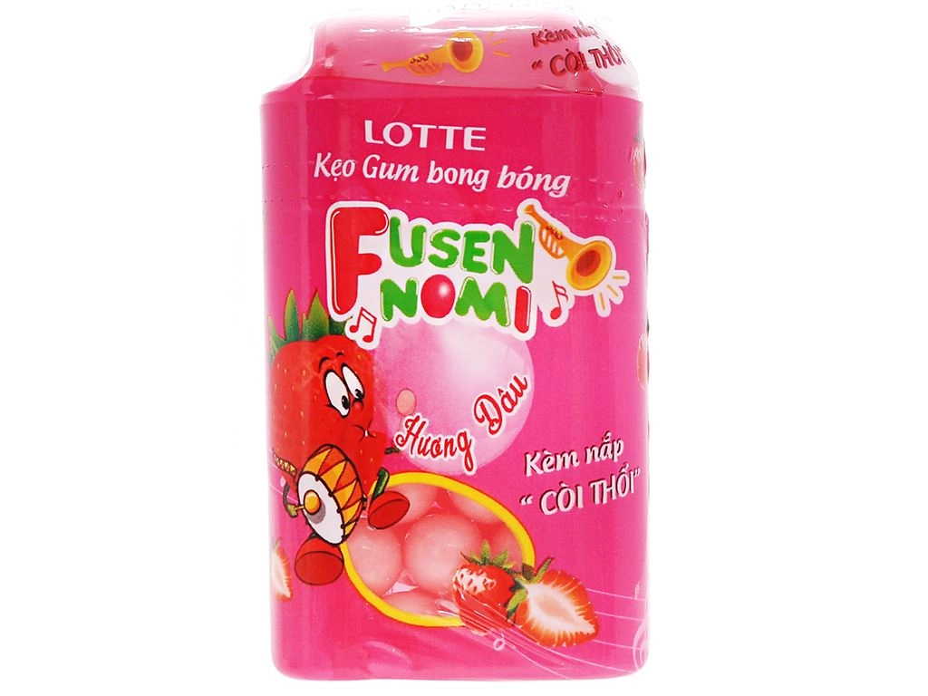 Kẹo gum bong bóng Fusen Nomi (hương dâu) hũ 15g