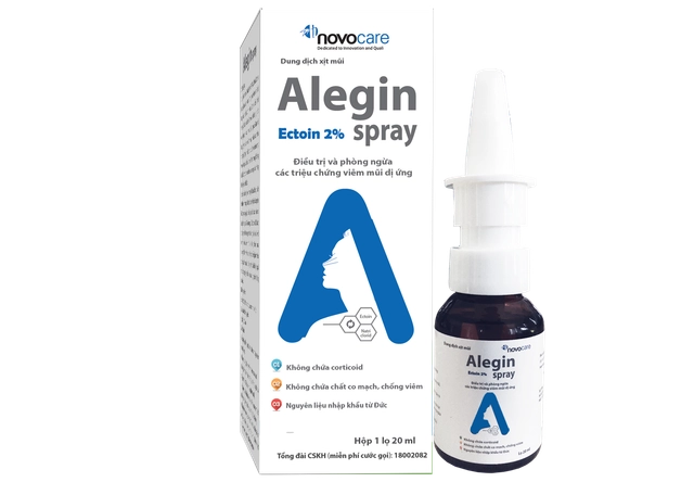Dung dịch xịt mũi Alegin Spray Ectoin 2% hộp 1 chai 20ml