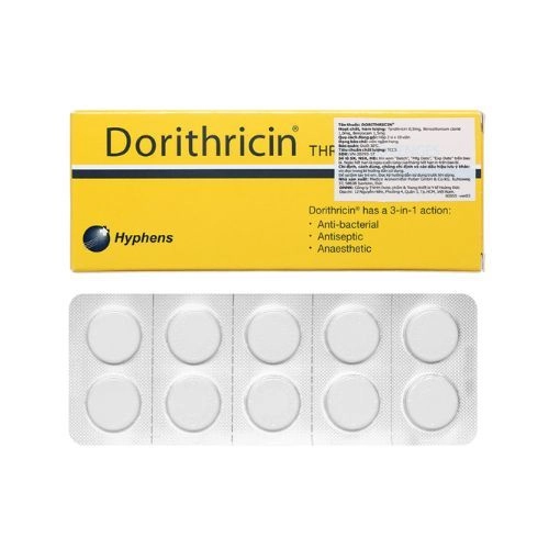 Viên ngậm trị đau họng Dorithricin Throat Lozenges hộp 20 viên