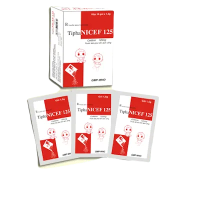 Thuốc kháng sinh Tiphanicef 125 hộp 10 gói x 1,5g