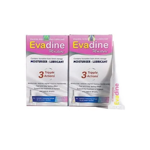 Gel phụ khoa dưỡng ẩm, bôi trơn âm đạo Evadine Moisture hộp 3 tuýp x 5ml