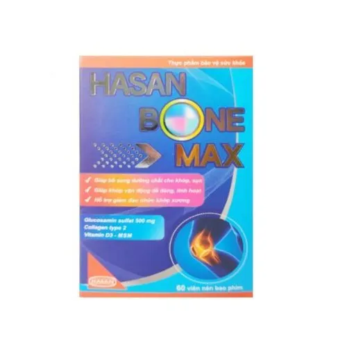 Hỗ trợ giảm viêm khớp, thoái hóa khớp viên uống HASAN BONE MAX hộp 1 lọ 60 viên