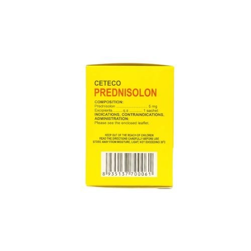 Thuốc kháng viêm Ceteco Prednisolon hộp 30 gói x 1.5g